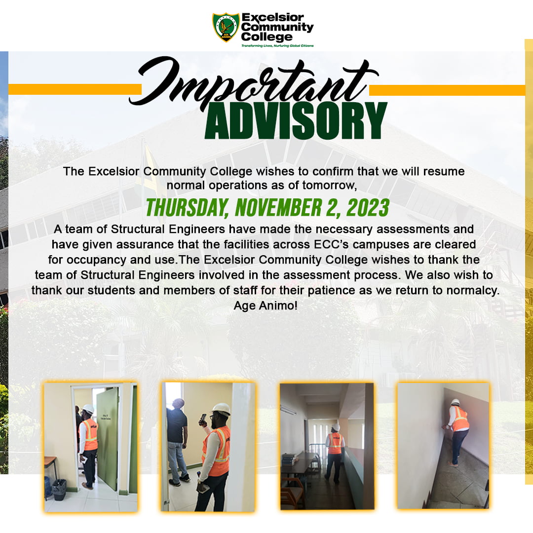 IMPORTANT ADVISORY: To All Staff and Students – Excelsior Community College